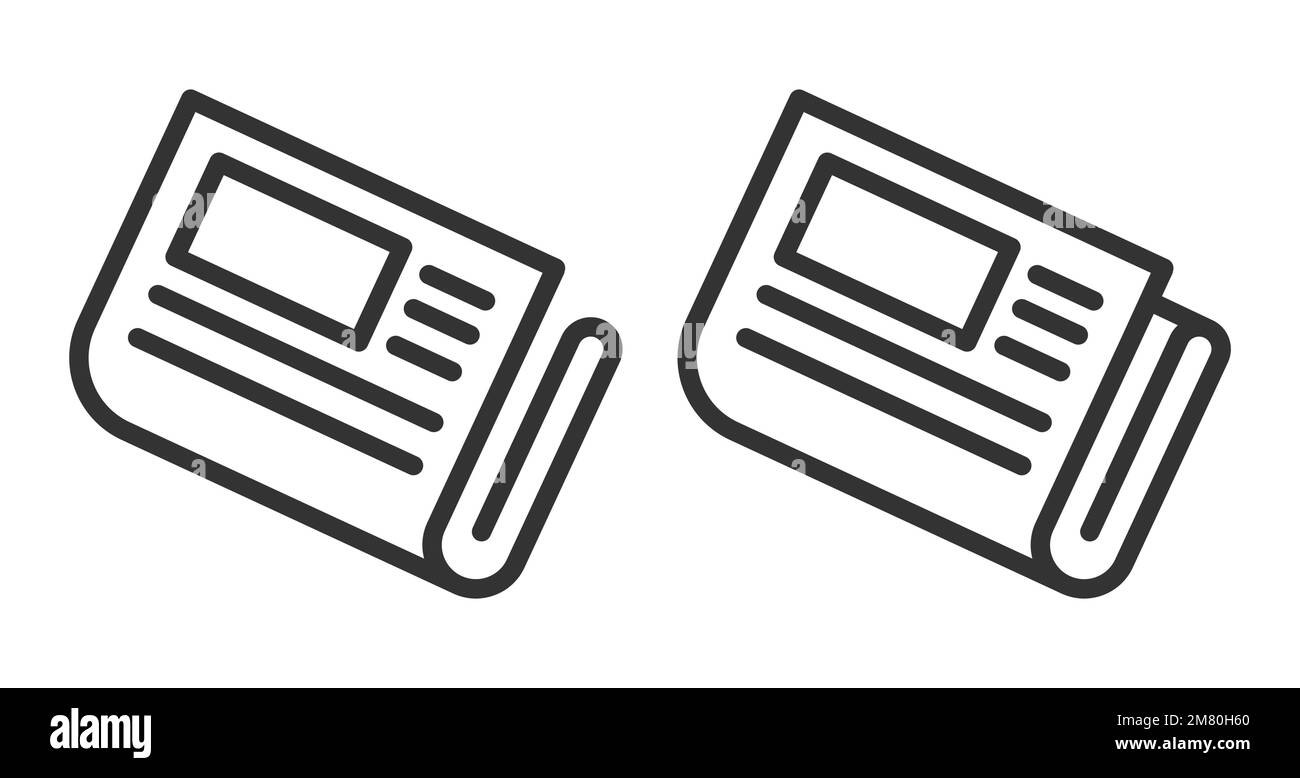 Newspaper icon. Newspaper line icon, outline vector sign. Vector ...