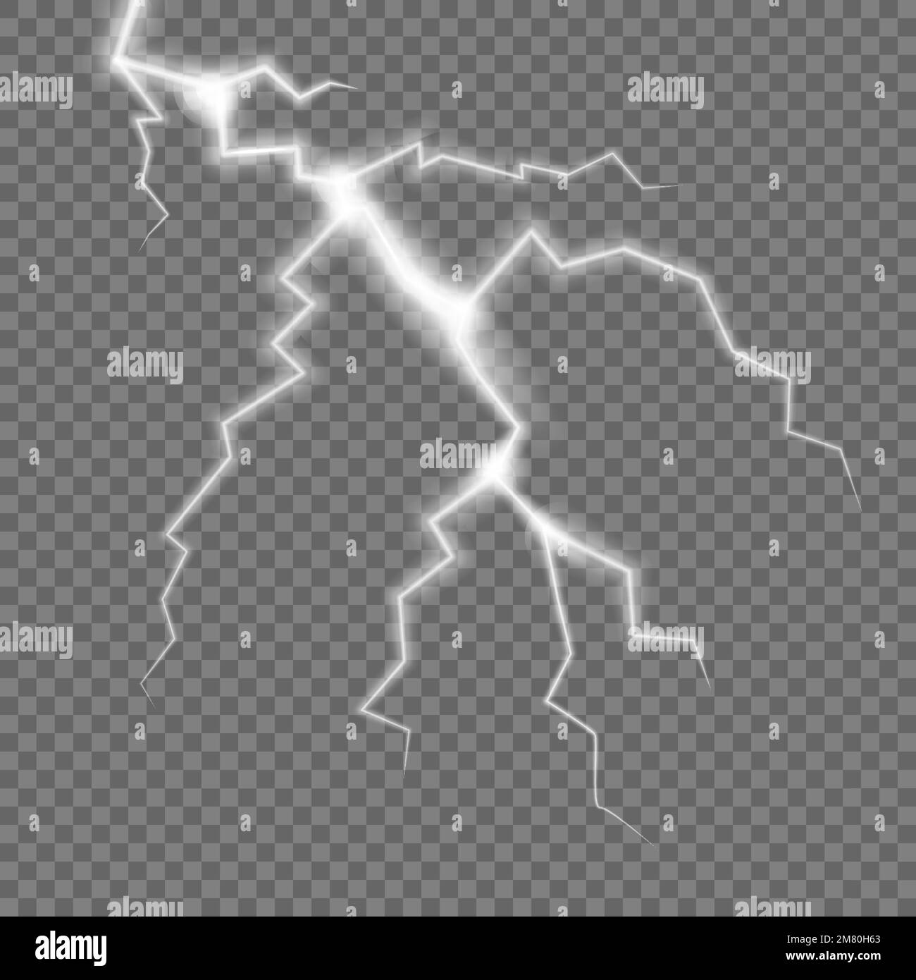 Realistic electric lightning, abstract thunderstorm. Lightning shock ...