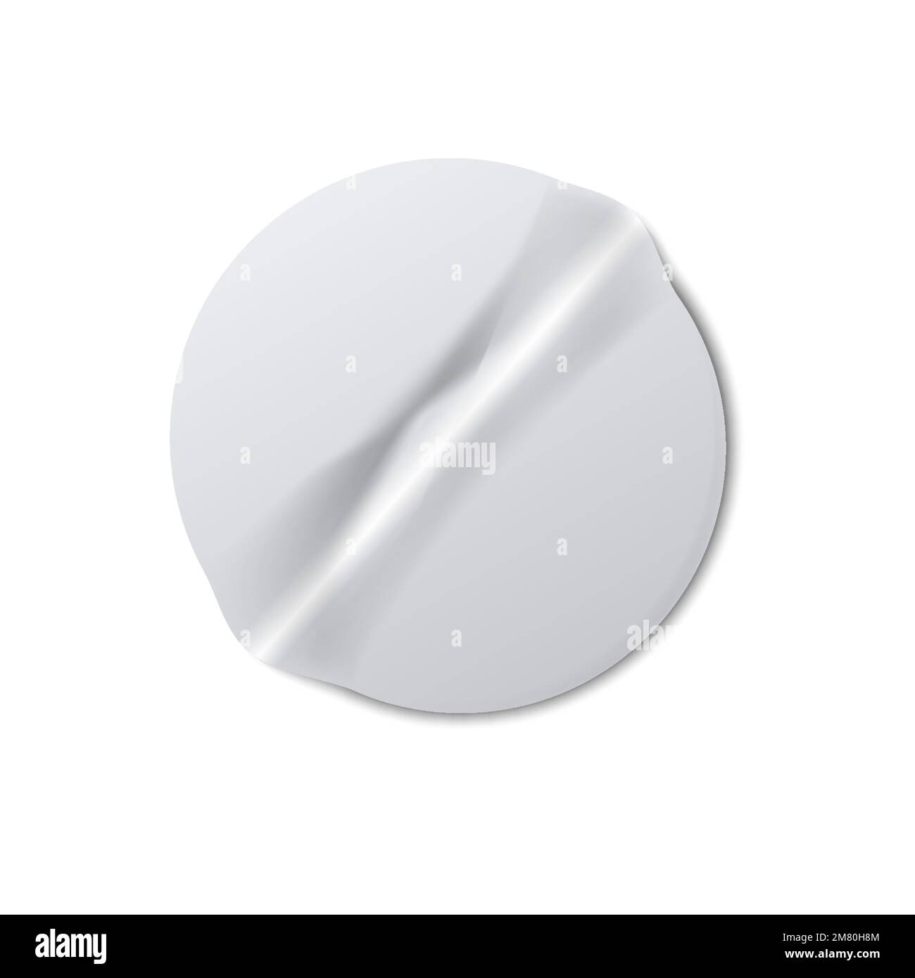 Round crumpled sticker mock up. Vector illustration. Eps 10 Stock ...