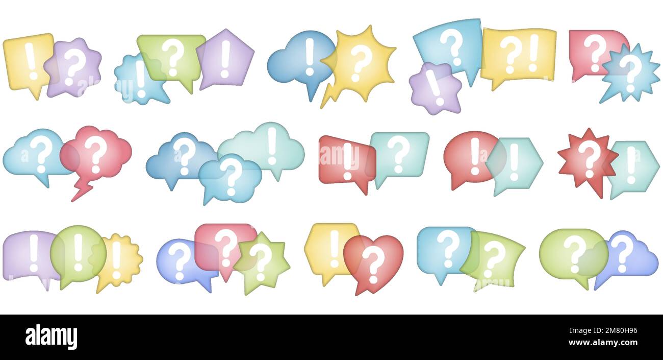 Set of Question mark. Answer sign. Speech bubble. Vector illustration ...
