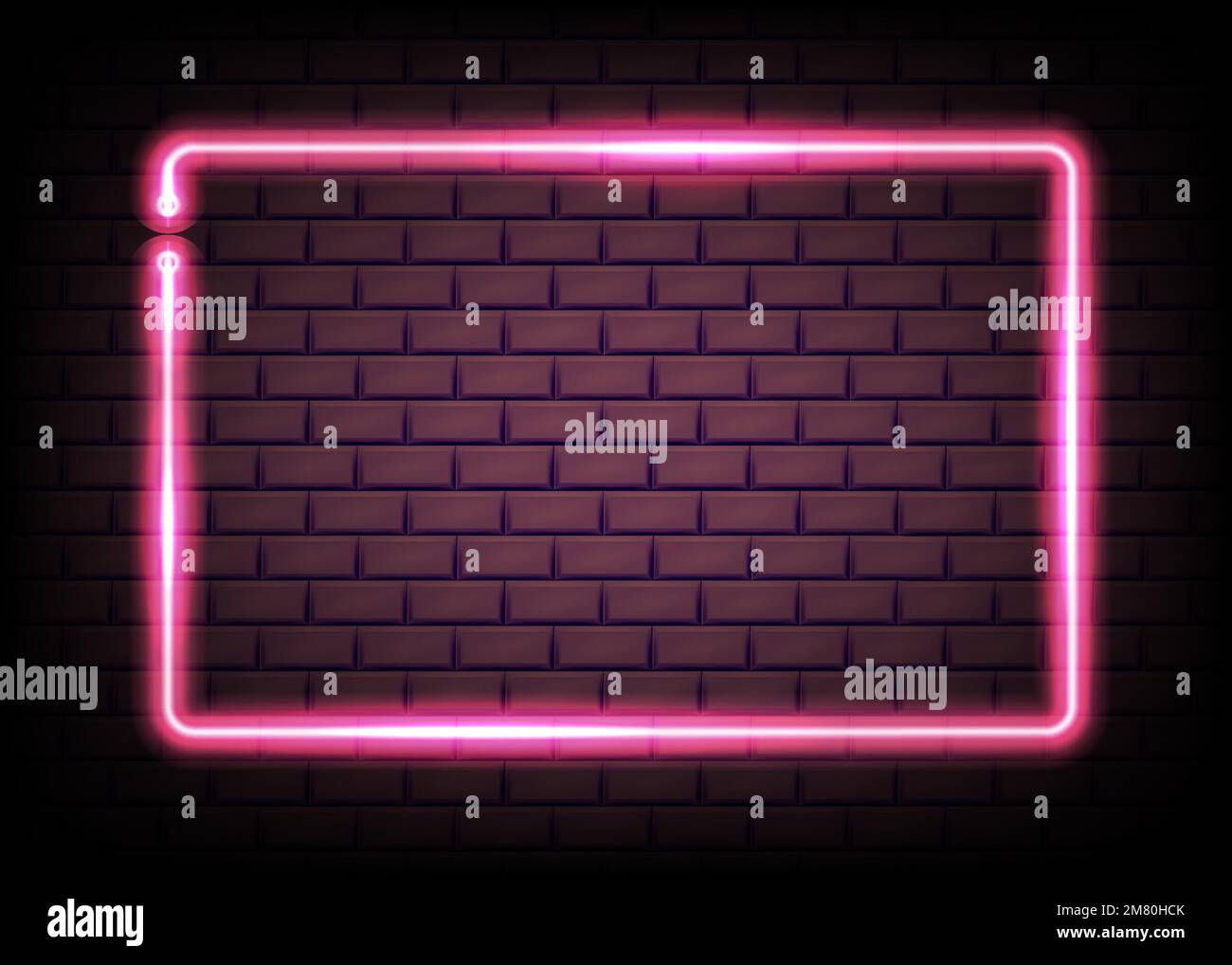 Neon rectangle frame or neon lights sign. Vector illustration. Eps 10 ...