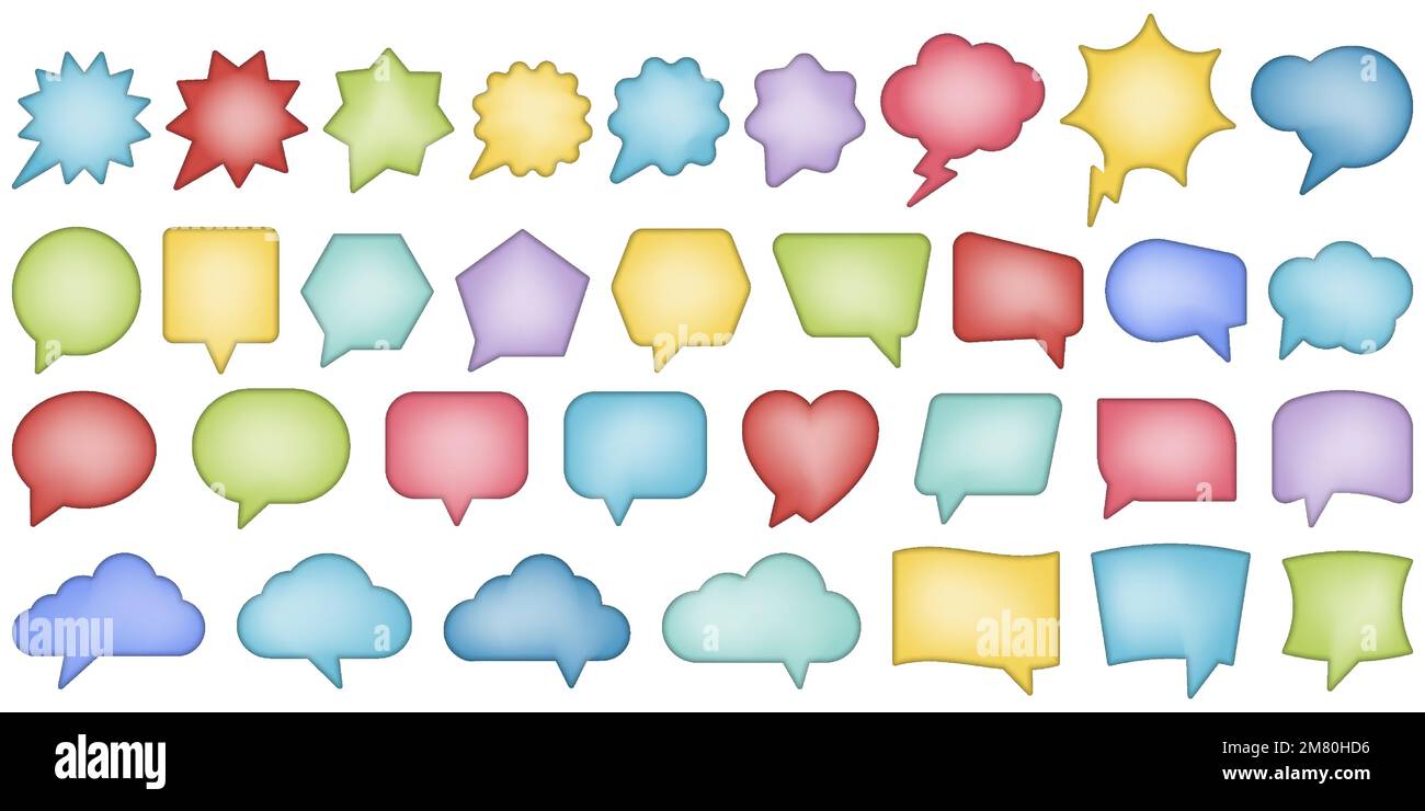 Colorful big speech bubbles set. Vector illustration. Eps 10 Stock Vector Image & Art - Alamy