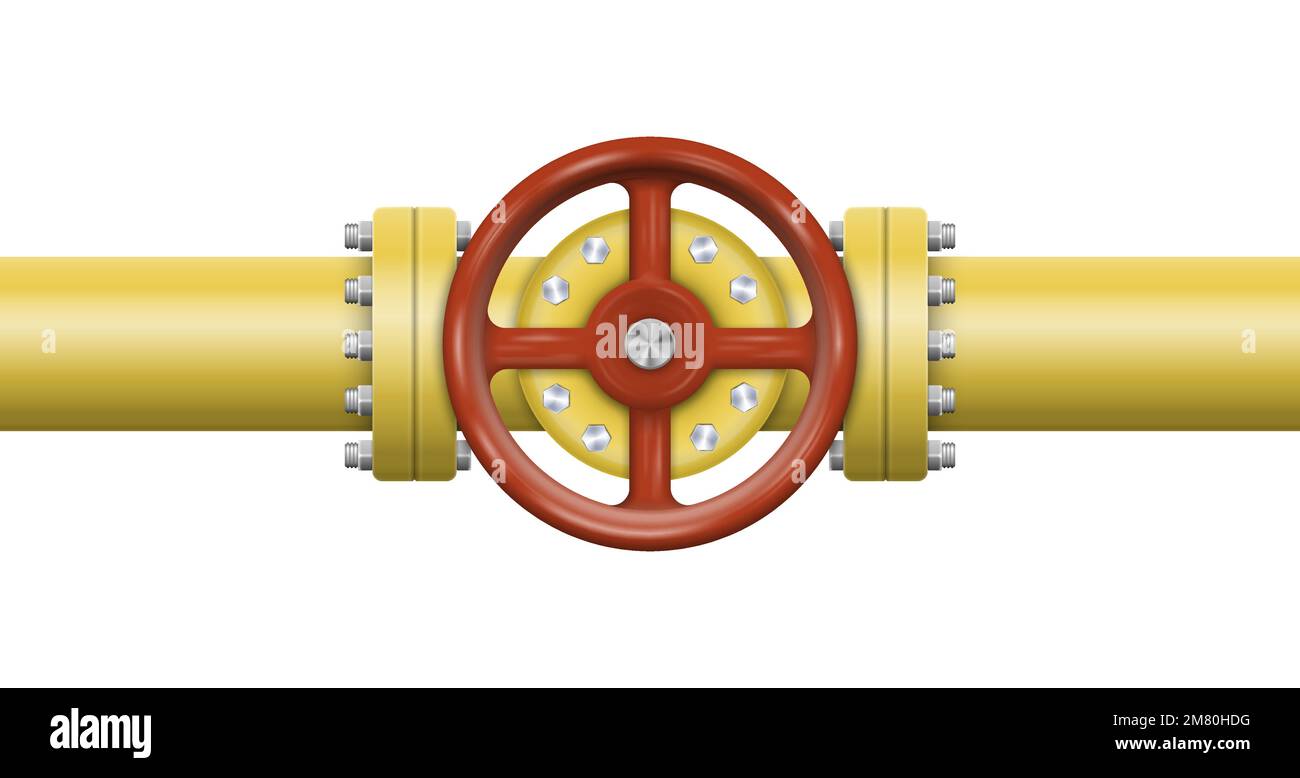 Oil, gas or water flowing through pipe. Pipeline construction with ...