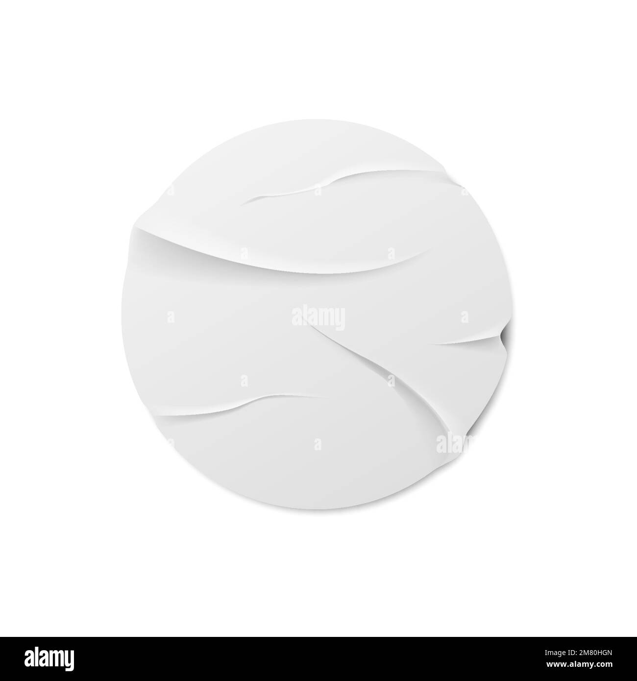 Round crumpled sticker mock up. Vector illustration. Eps 10 Stock ...