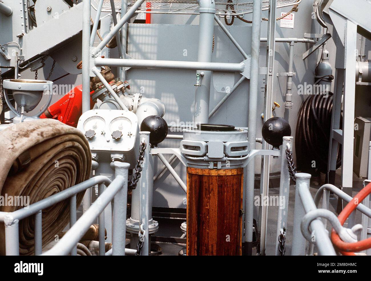 A view of the emergency steering station-aft aboard the salvage ship ...