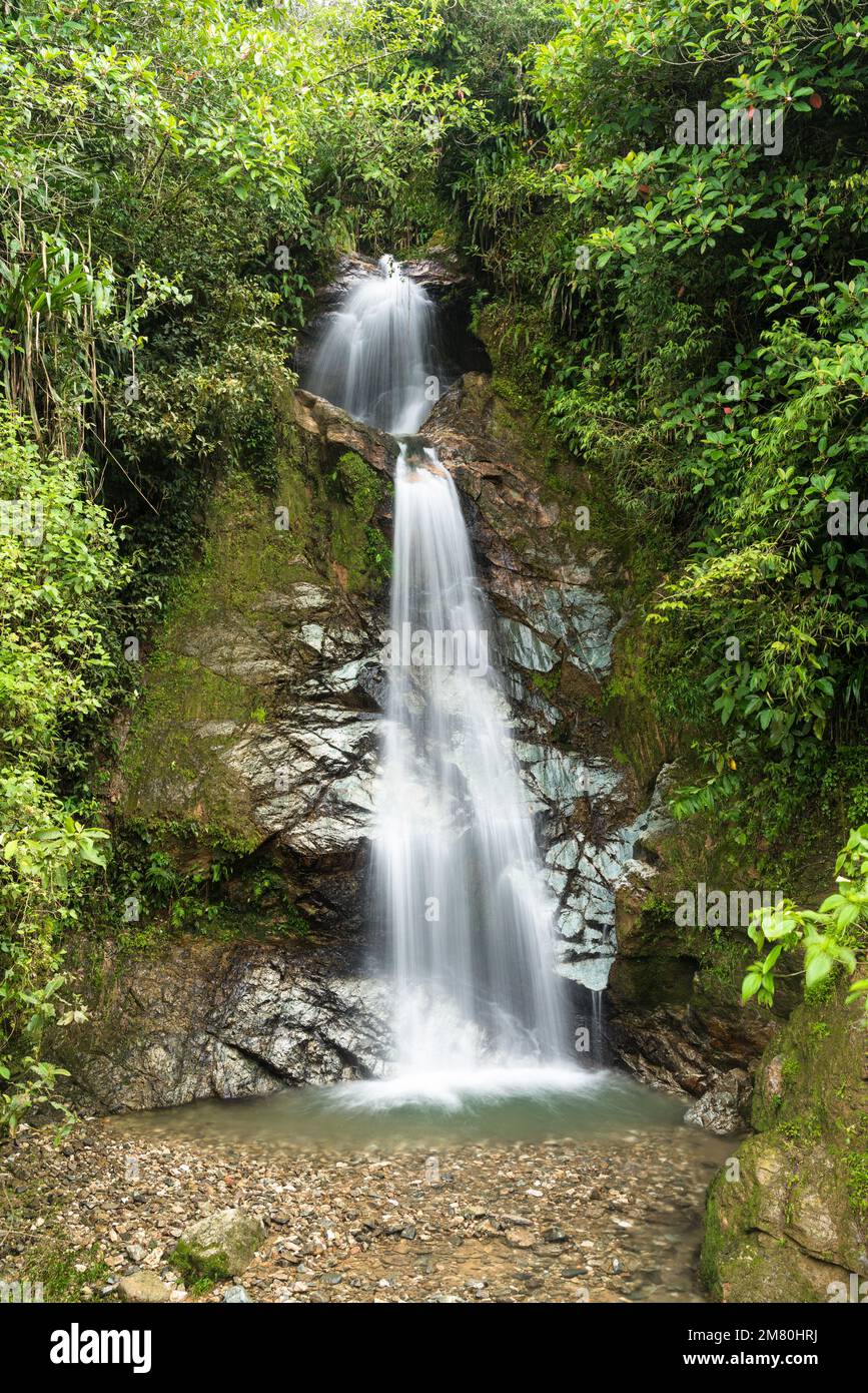 A small waterfall in the Sierra Madre del Sur Mountains of Oaxaca ...