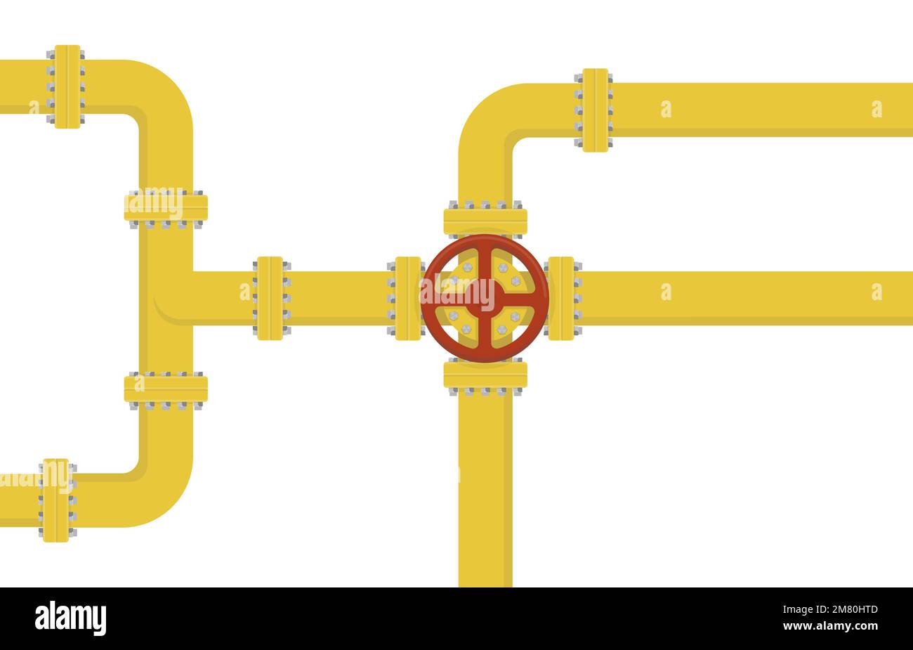 Industrial background with pipeline. Oil, water or gas pipeline with ...