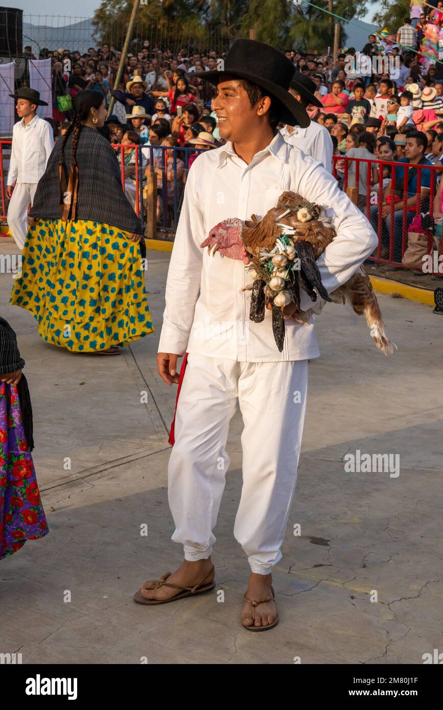 Dancers from Miahuatlan dance the traditional jarabe at the Guelaguetza ...