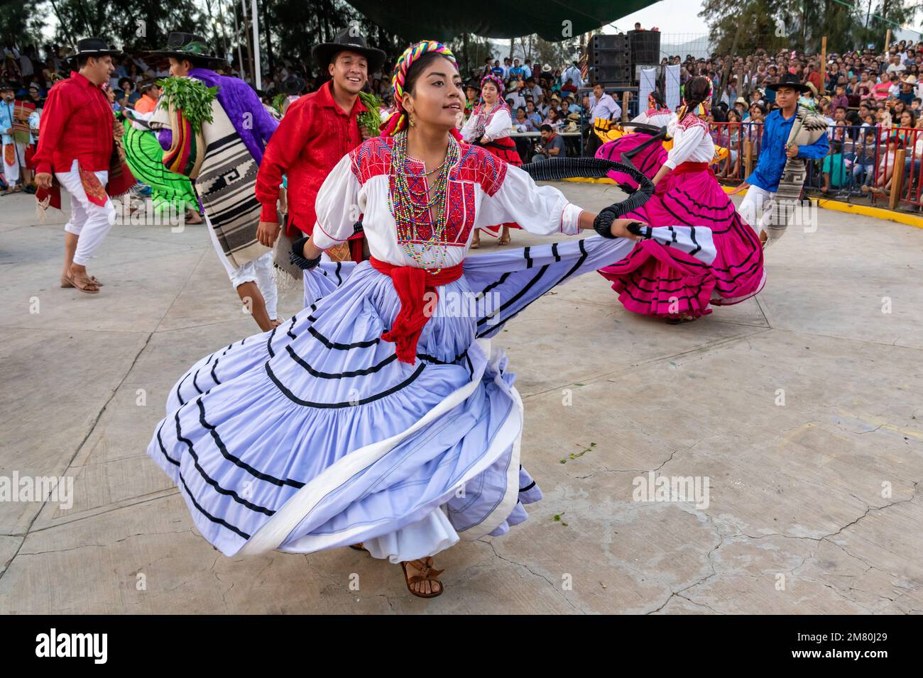 Dancers from Ejutla de Crespo dance the traditional Jarabe Ejuteco at ...