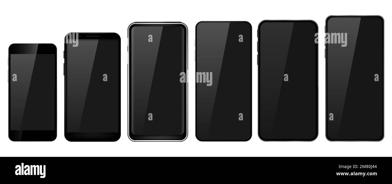 Realistic smartphone mockup. Mobile phone display, device screen frame ...