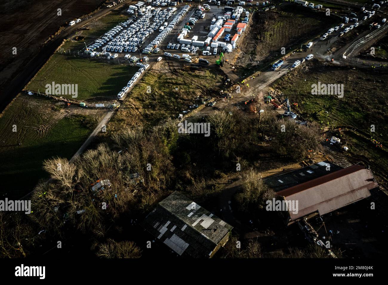 LÜTZERATH - A drone photo of the German police raid on the occupied ...