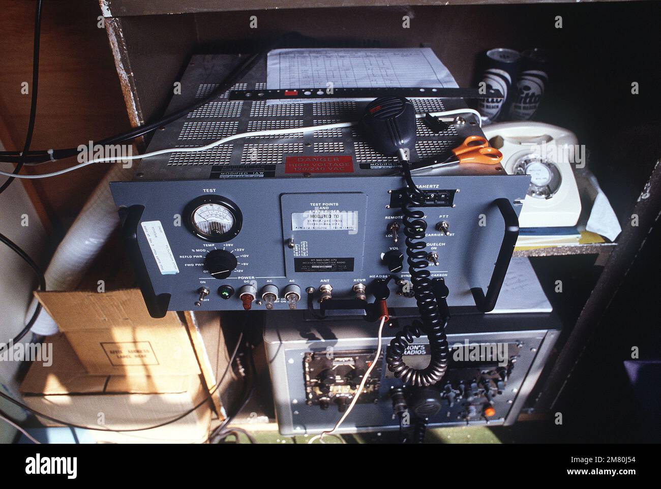 An RT-980/GRC-171 receiver-transmitter radio in use during Exercise ...