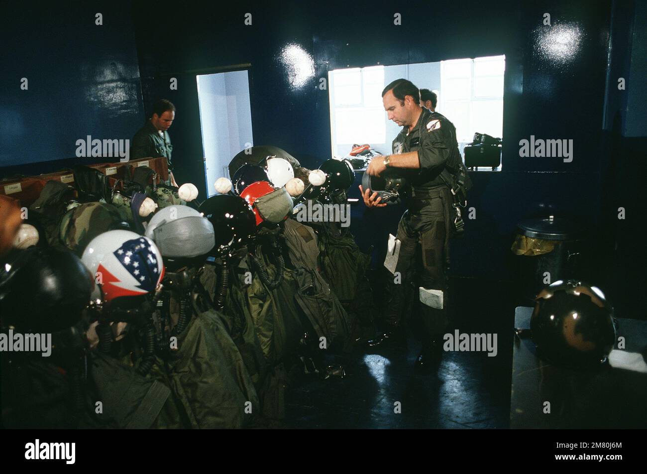 Air National Guard personnel perform maintenance on life support ...