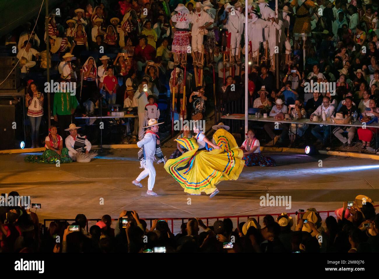 Dancers from Huhuapan de Leon dance the traditional jarabe at the ...