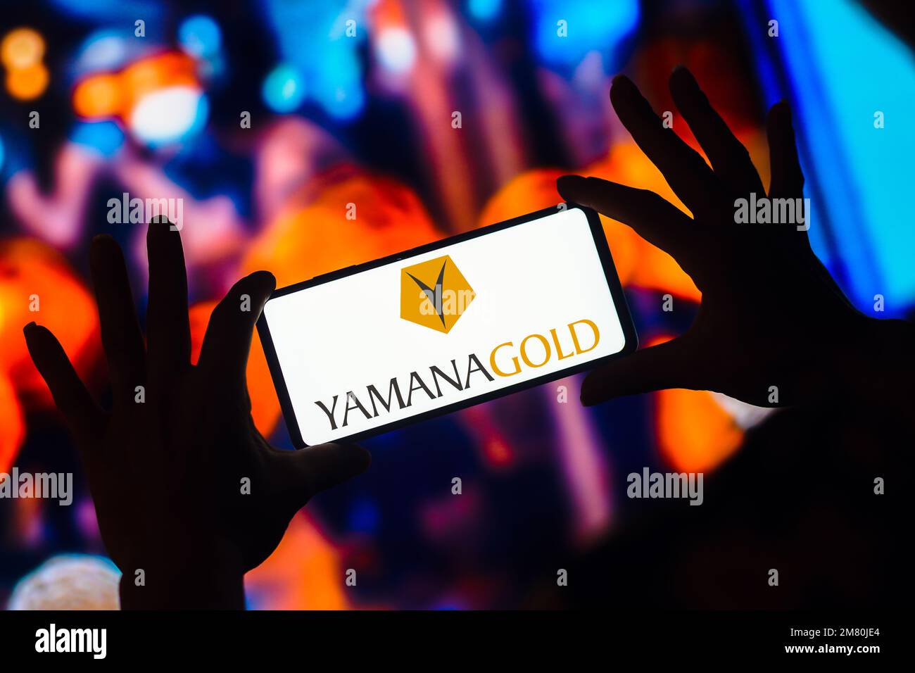In this photo illustration, the Yamana Gold logo is displayed on a ...