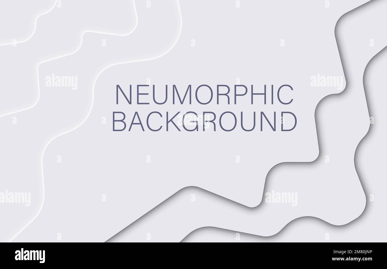 Neumorphic pattern with wavy layers. Abstract paper 3d design template ...