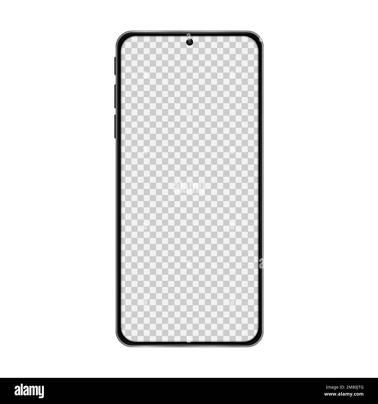 Realistic model smartphone with transparent screen. Smartphone mockup ...