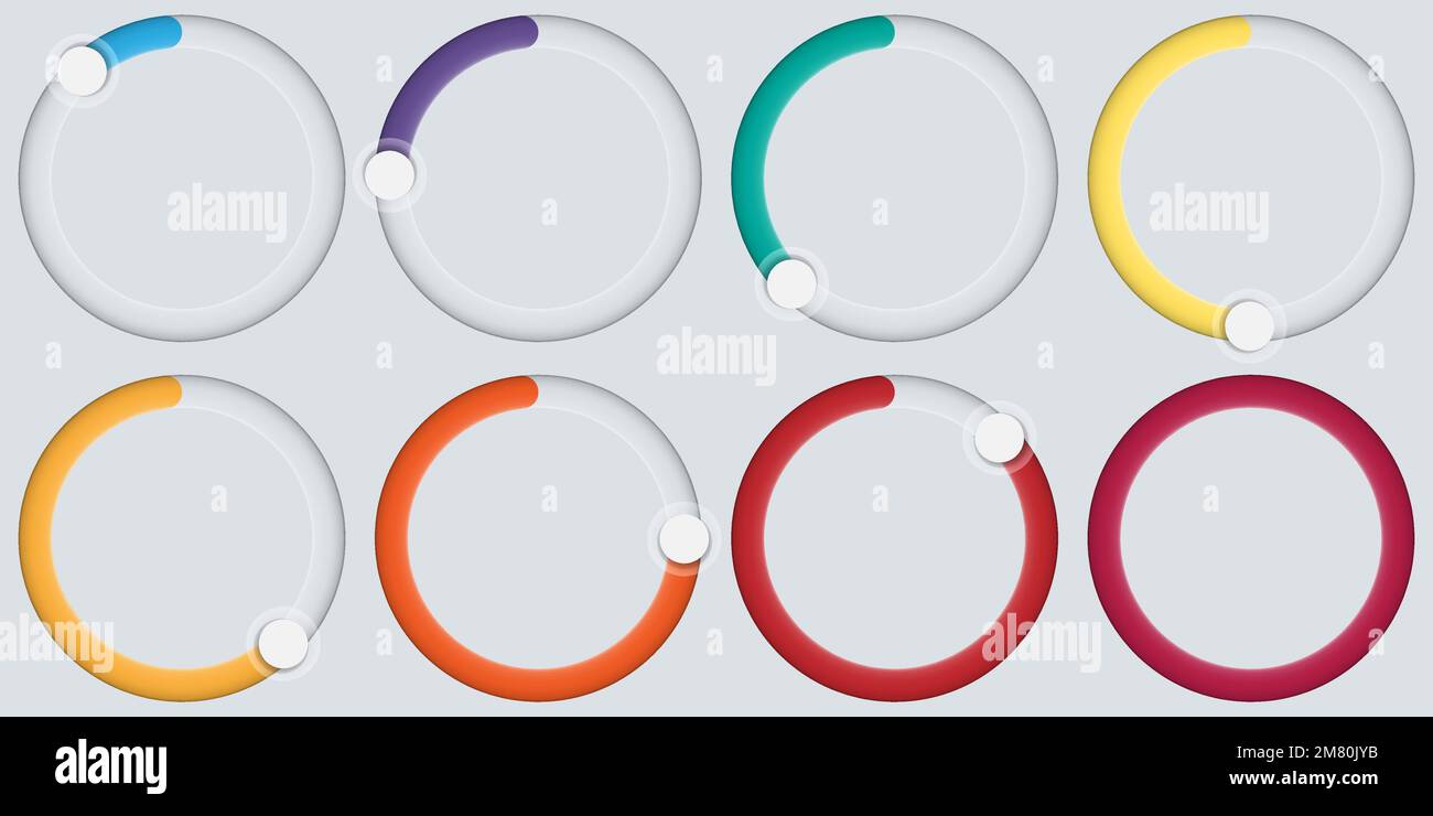 Set of slider bar infographic colorful elements. Vector illustration ...