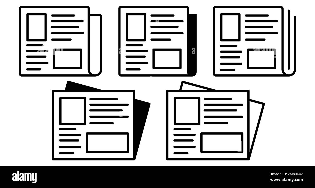 Newspaper icon. Newspaper line icon, outline vector sign. Vector ...