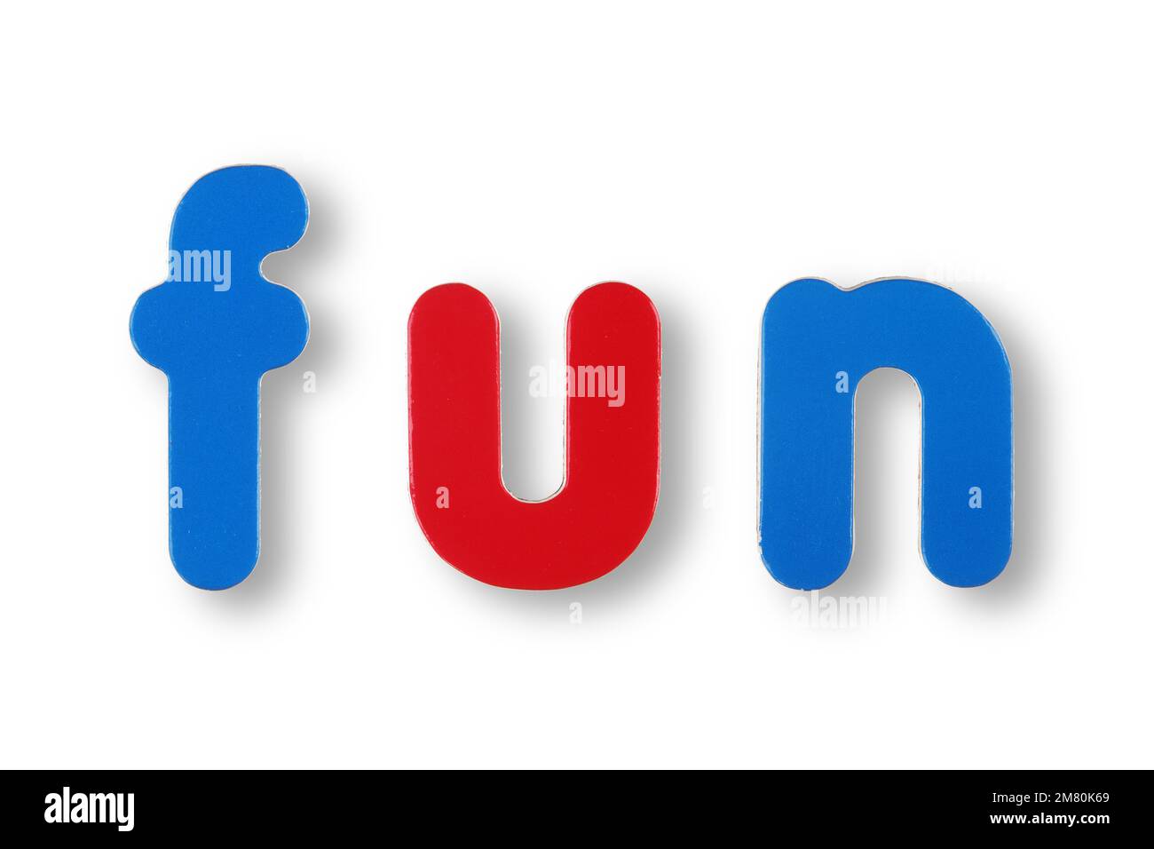 Fun coloured magnetic letters on white with clipping path Stock Photo ...