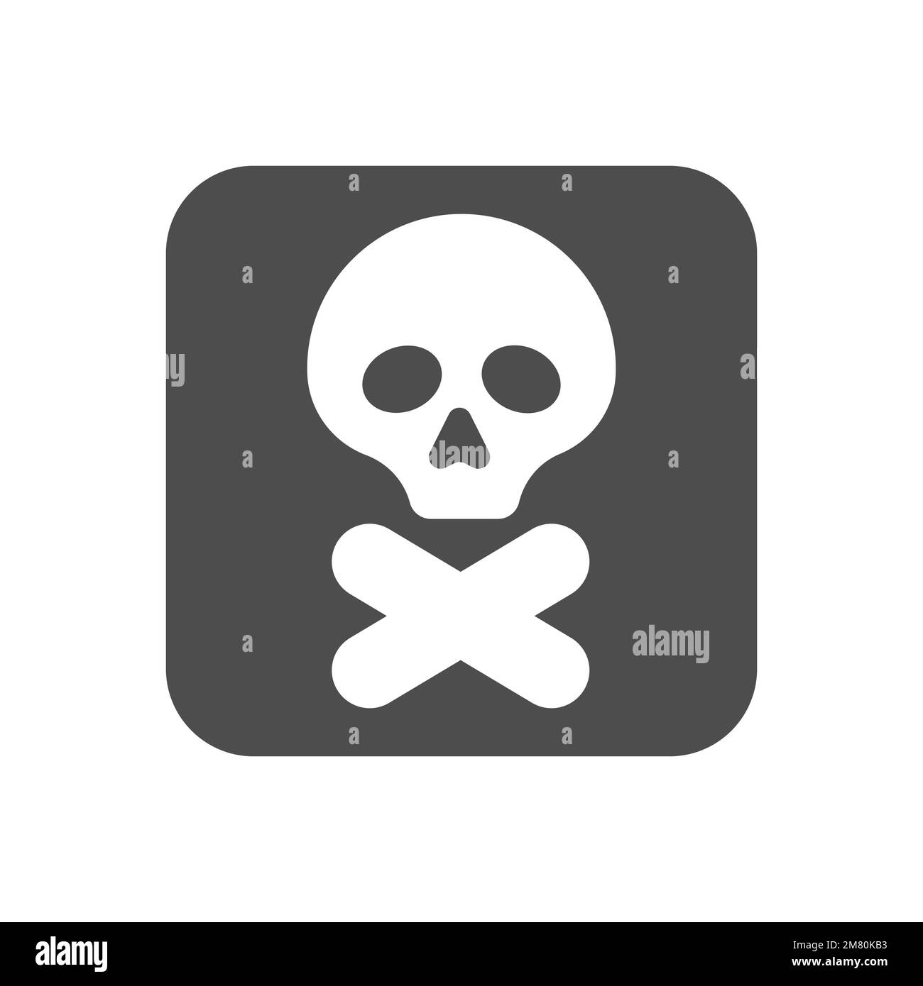 Simple skull icon isolated on white background. Vector illustration ...