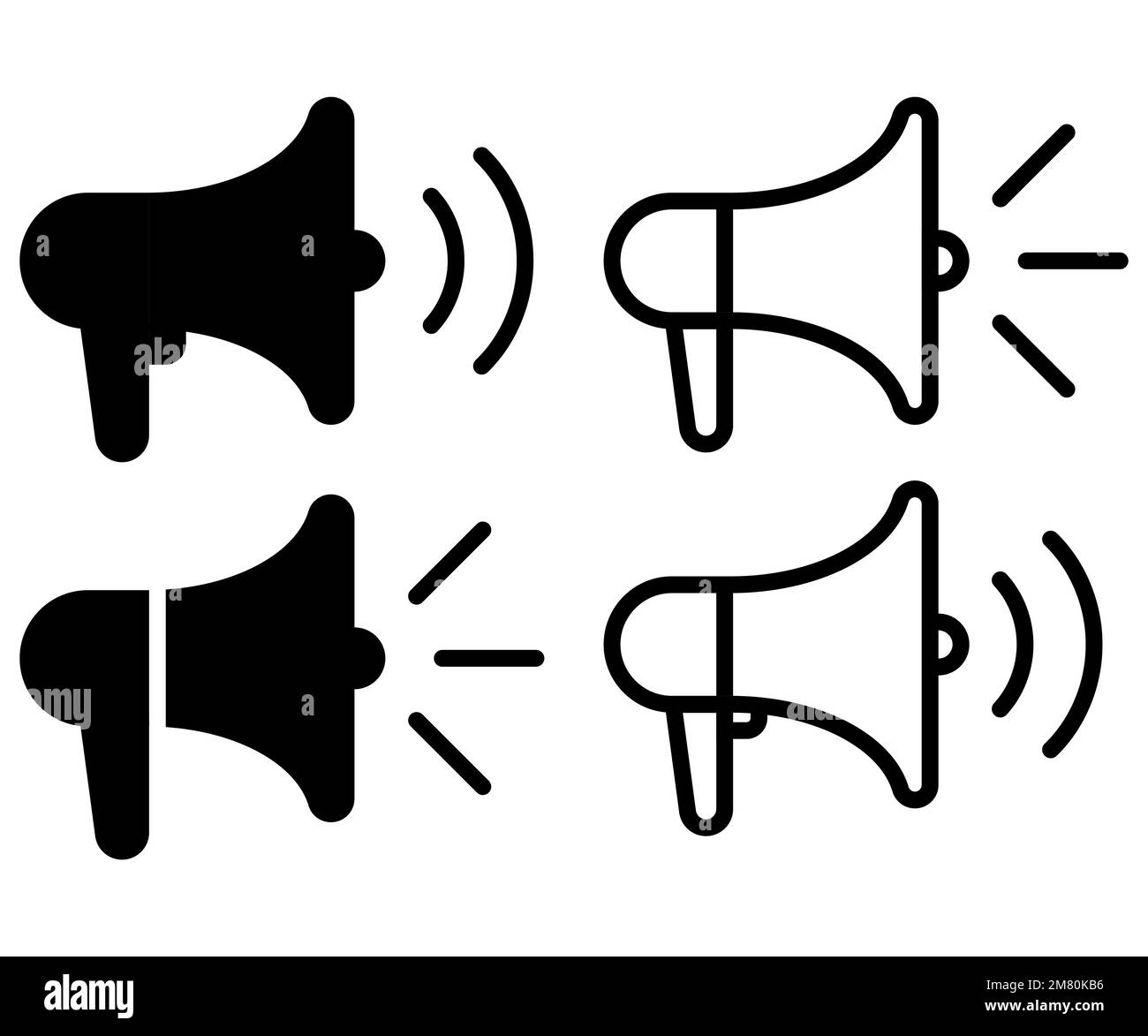 Loudspeaker icon. Set of Megaphone symbol. Vector illustration. Eps 10 ...