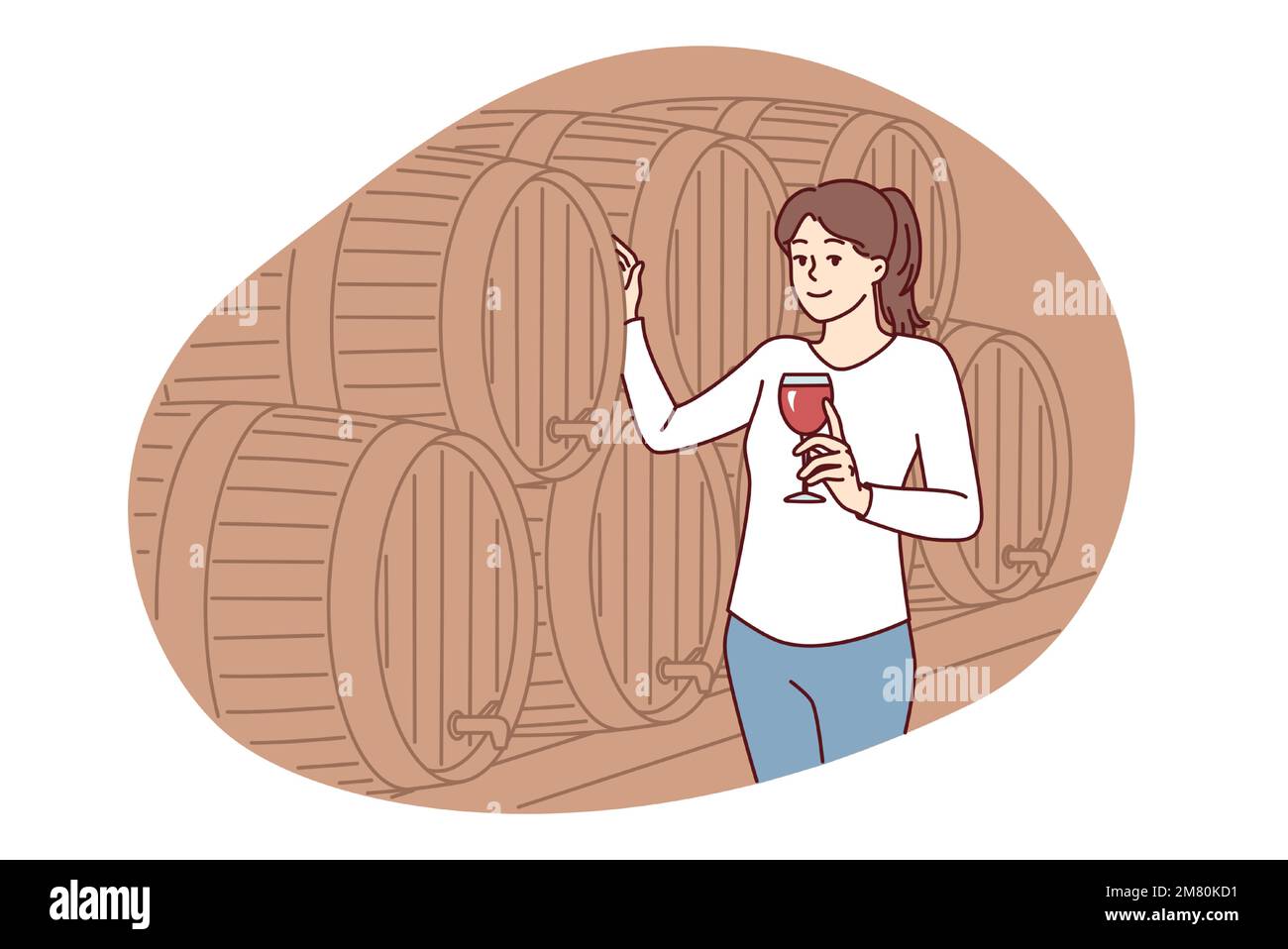 Positive female in casual Stock Vector Images - Alamy