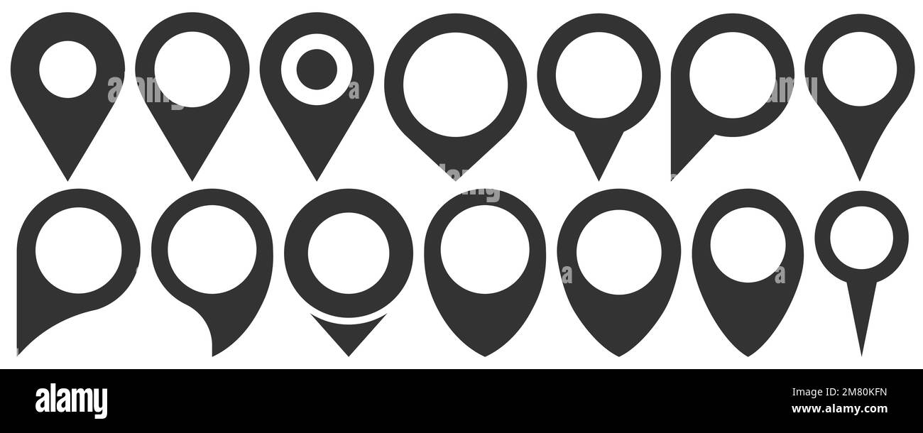 Set Of Map Pointer Location Symbols Web Location Point Icon Pointer Arrow Mark Vector