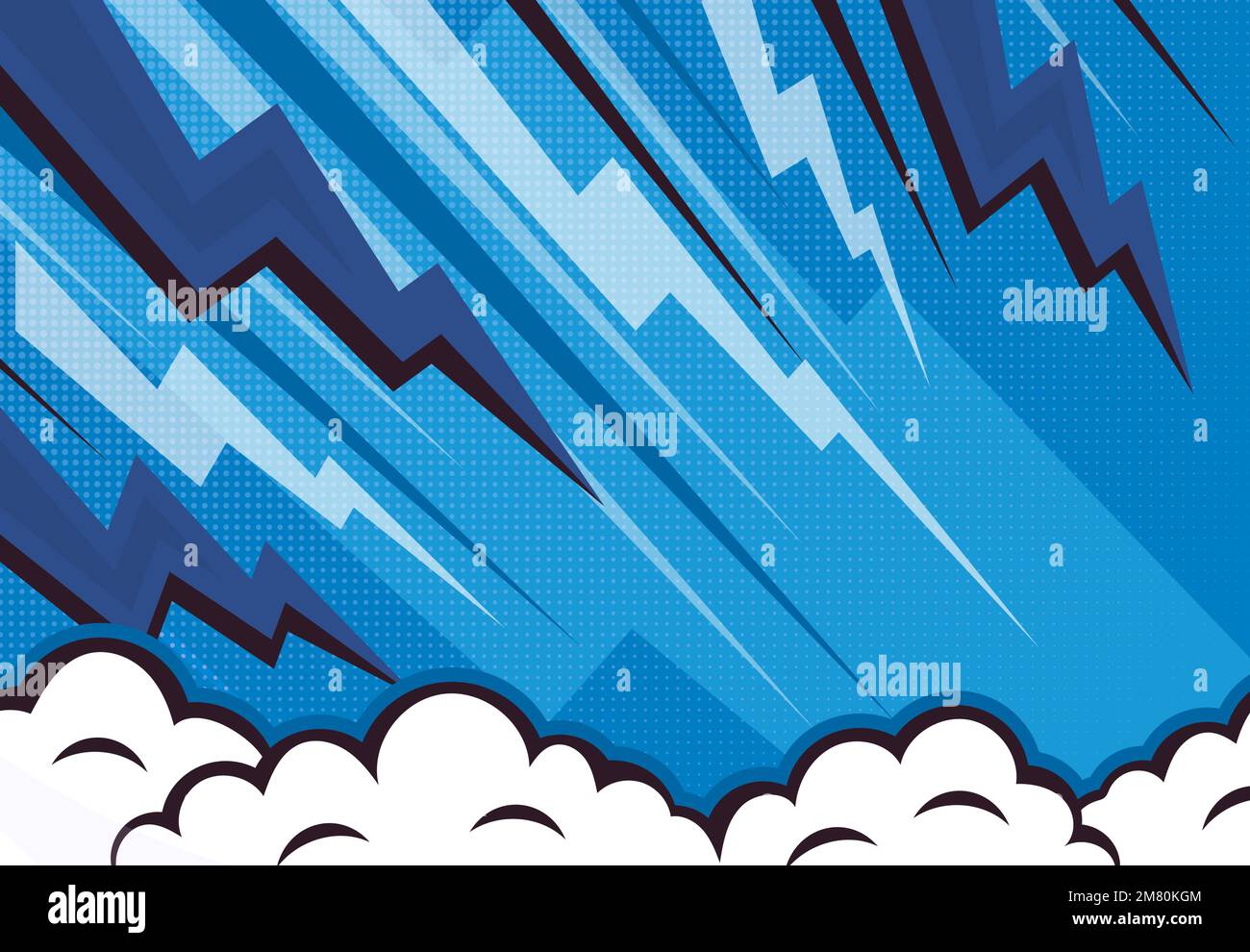 lightning explosion with cloud pop art retro comic style background ...