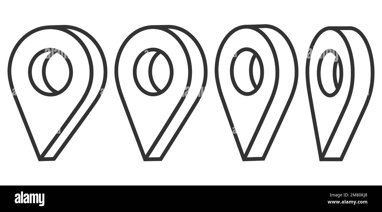 Set of Map pointer. Location symbols. Web location point icon, pointer arrow mark. Vector ...