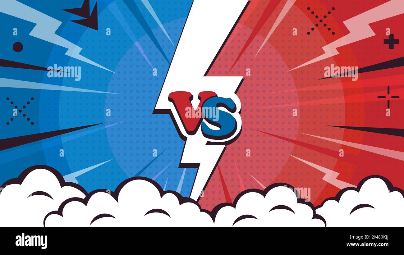 Cartoon comic background. Fight versus. Logo of versus. Letters VS on ...
