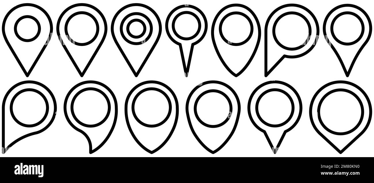 Set of Map pointer. Location symbols. Web location point icon, pointer arrow mark. Vector ...