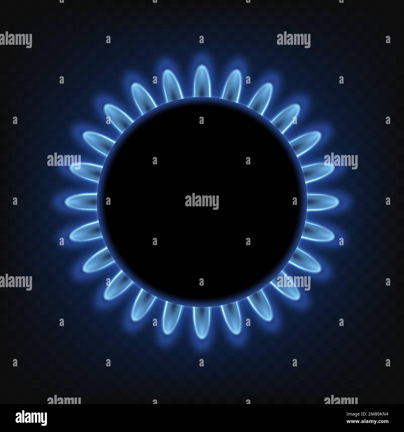 Burning gas, gas stove burner, hob in the kitchen. Vector illustration ...