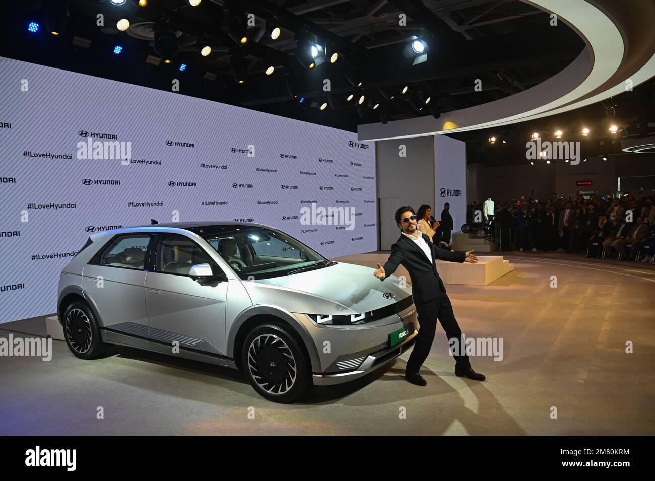 Greater Noida, Uttar Pradesh, India. 11th Jan, 2023. Bollywood Actor Shahrukh Khan poses at the ...