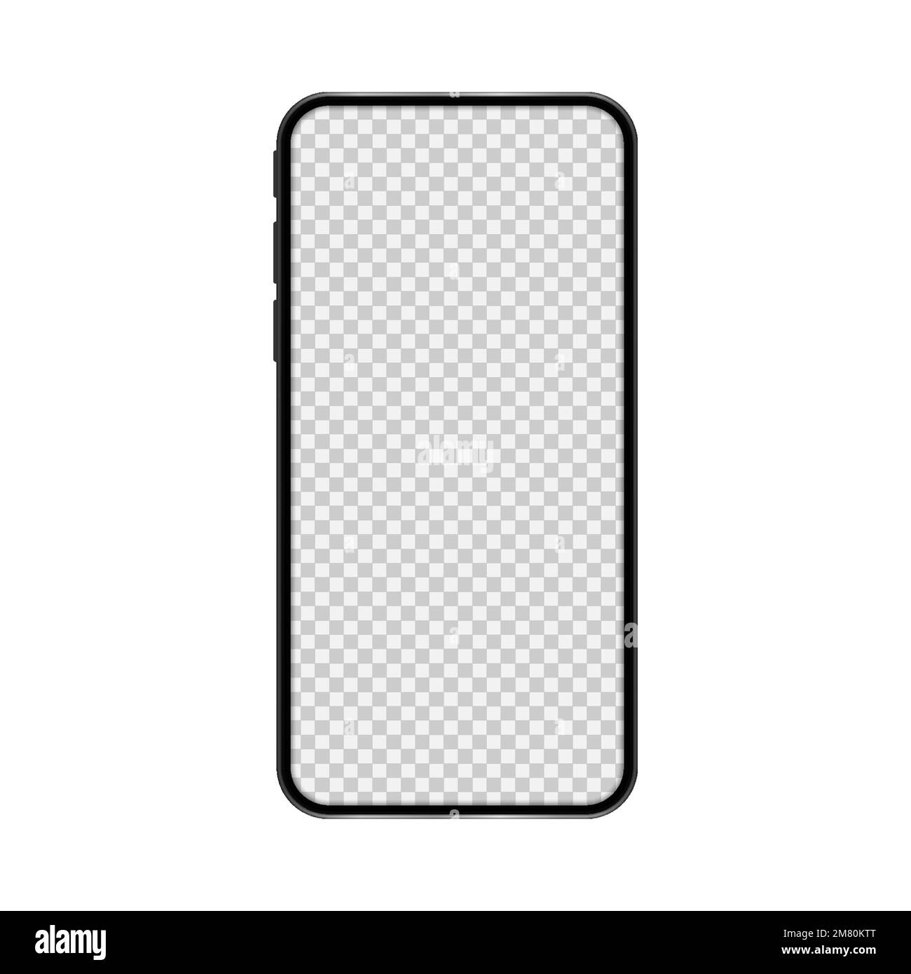 Realistic model smartphone with transparent screen. Smartphone mockup ...