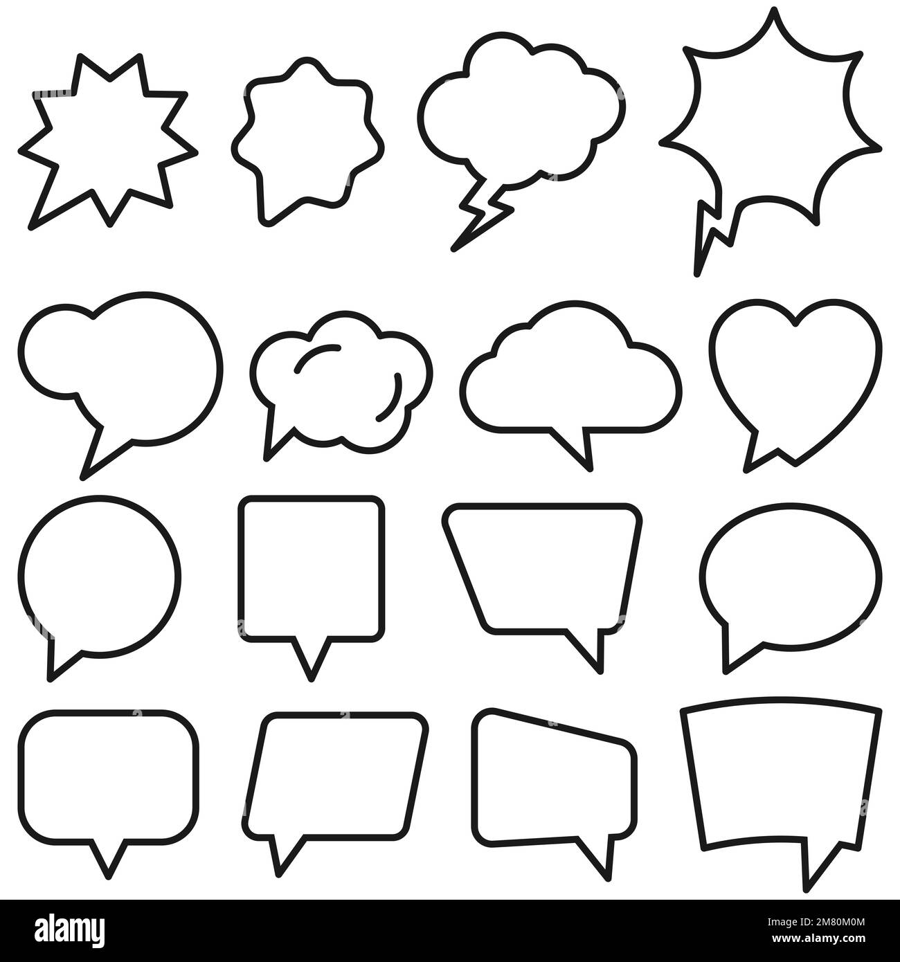 Blank empty speech bubbles for infographics. Line icon. Vector ...
