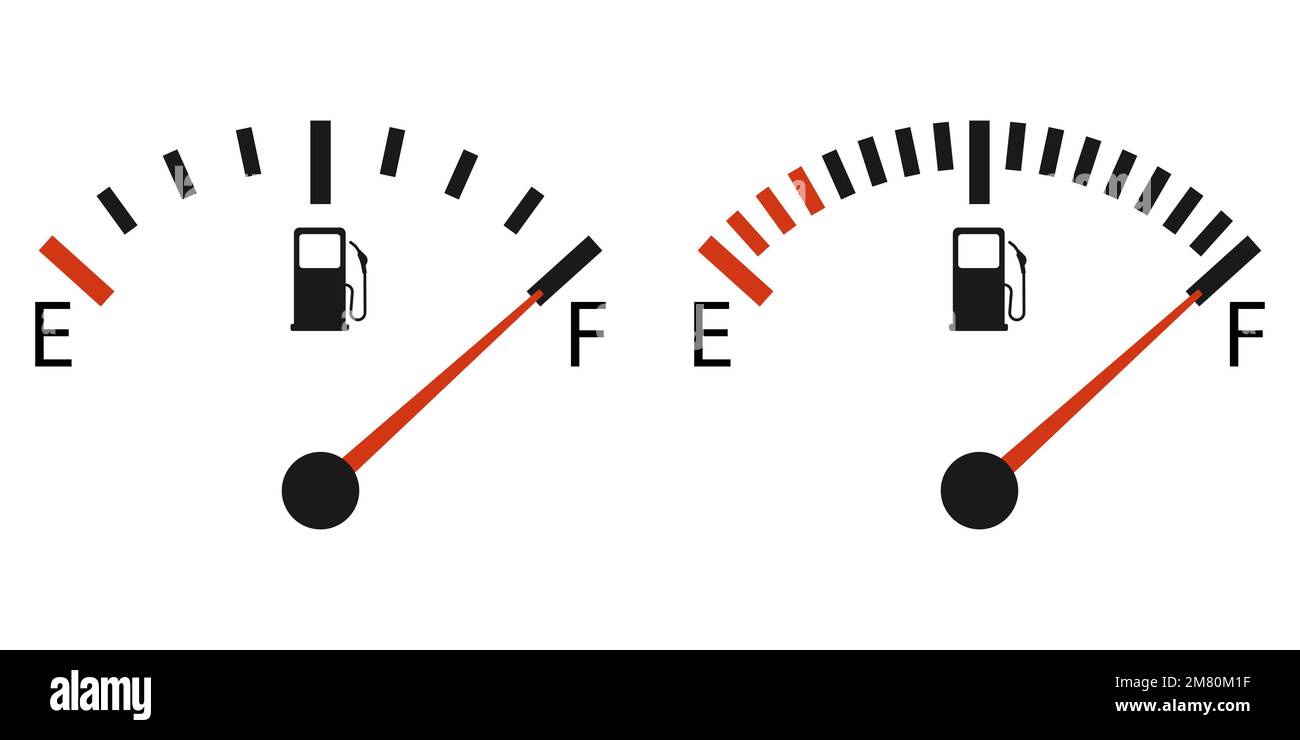 Set of Fuel gauge icon showing full. Vector illustration. Eps 10 Stock ...