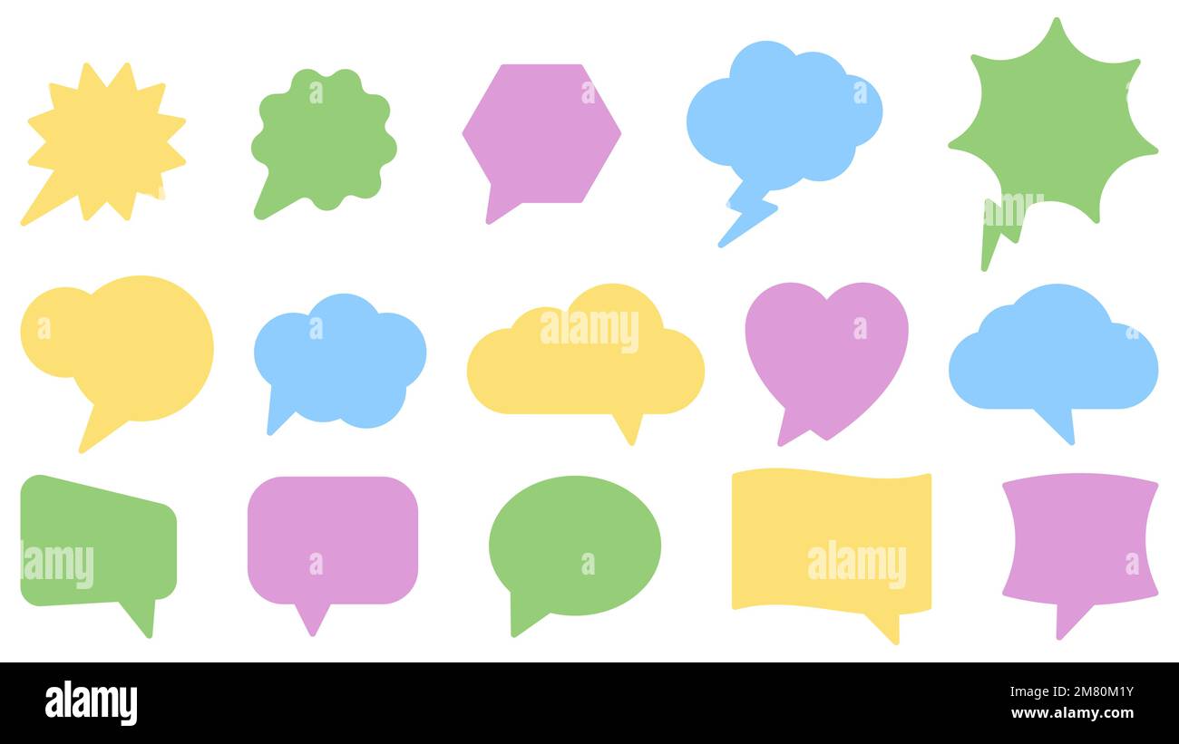 Colorful big speech bubbles set. Vector illustration. Eps 10 Stock ...