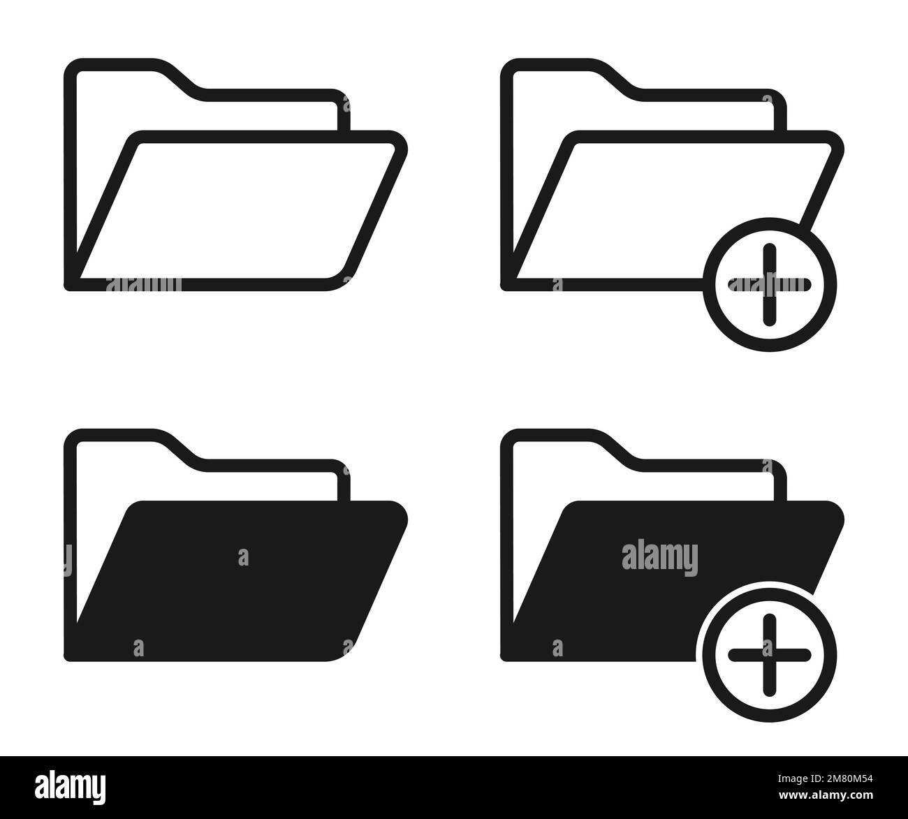 File folder line icon set. Vector illustration. Eps 10 Stock Vector ...