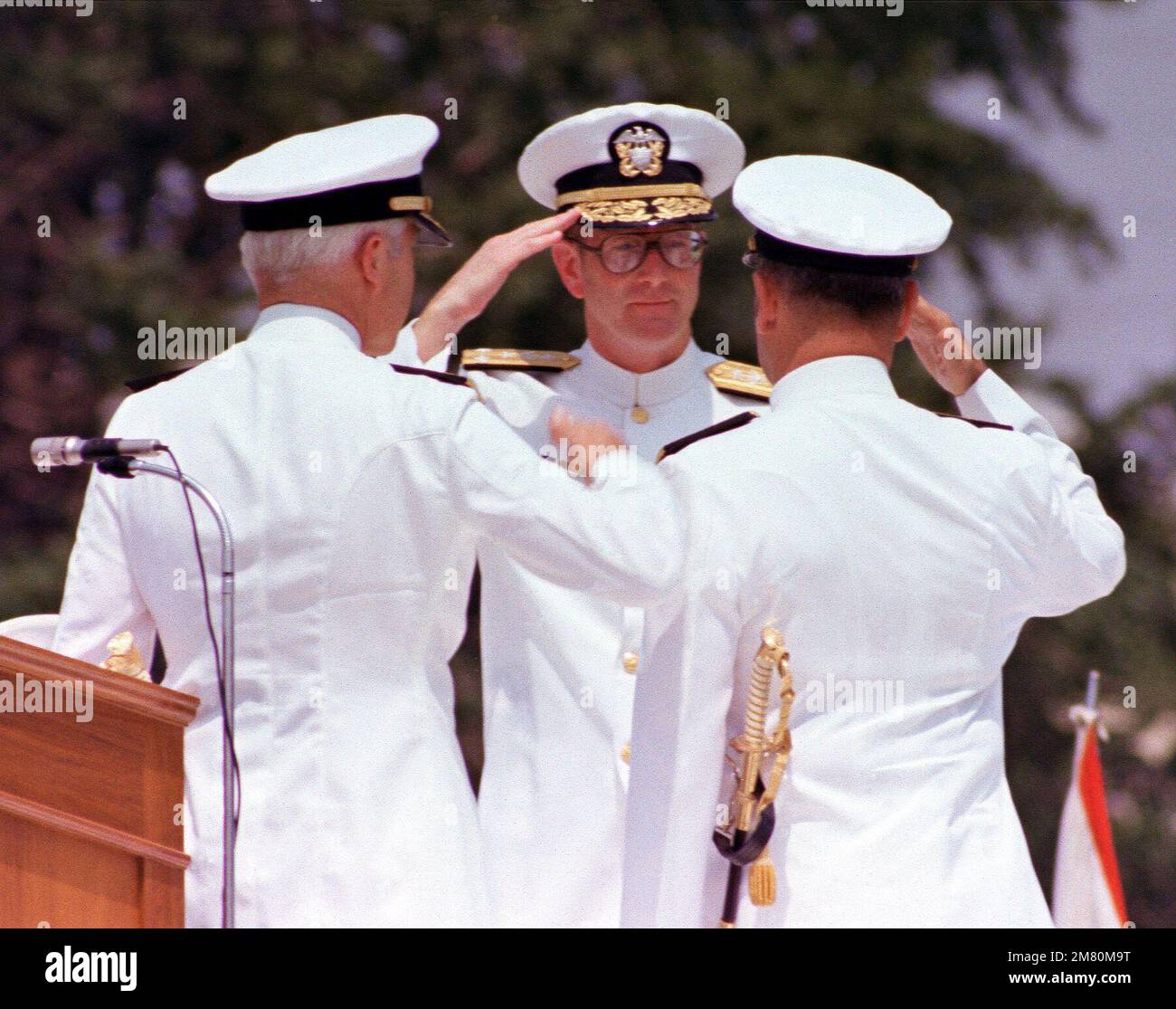 Vice Admiral James R. Hogg, center, Commander of the 7th Fleet ...