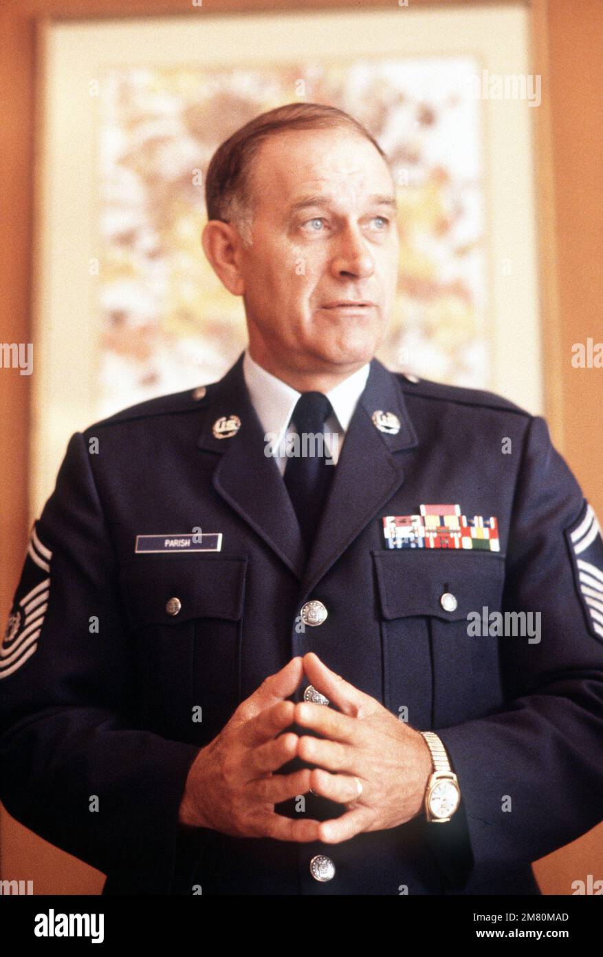 CHIEF MASTER SGT. of the Air Force Sam Parish poses for a photographer ...