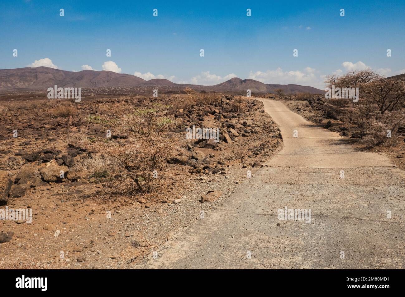 Scenic view of the panaramic desert landscapes in Loiyangalani in ...