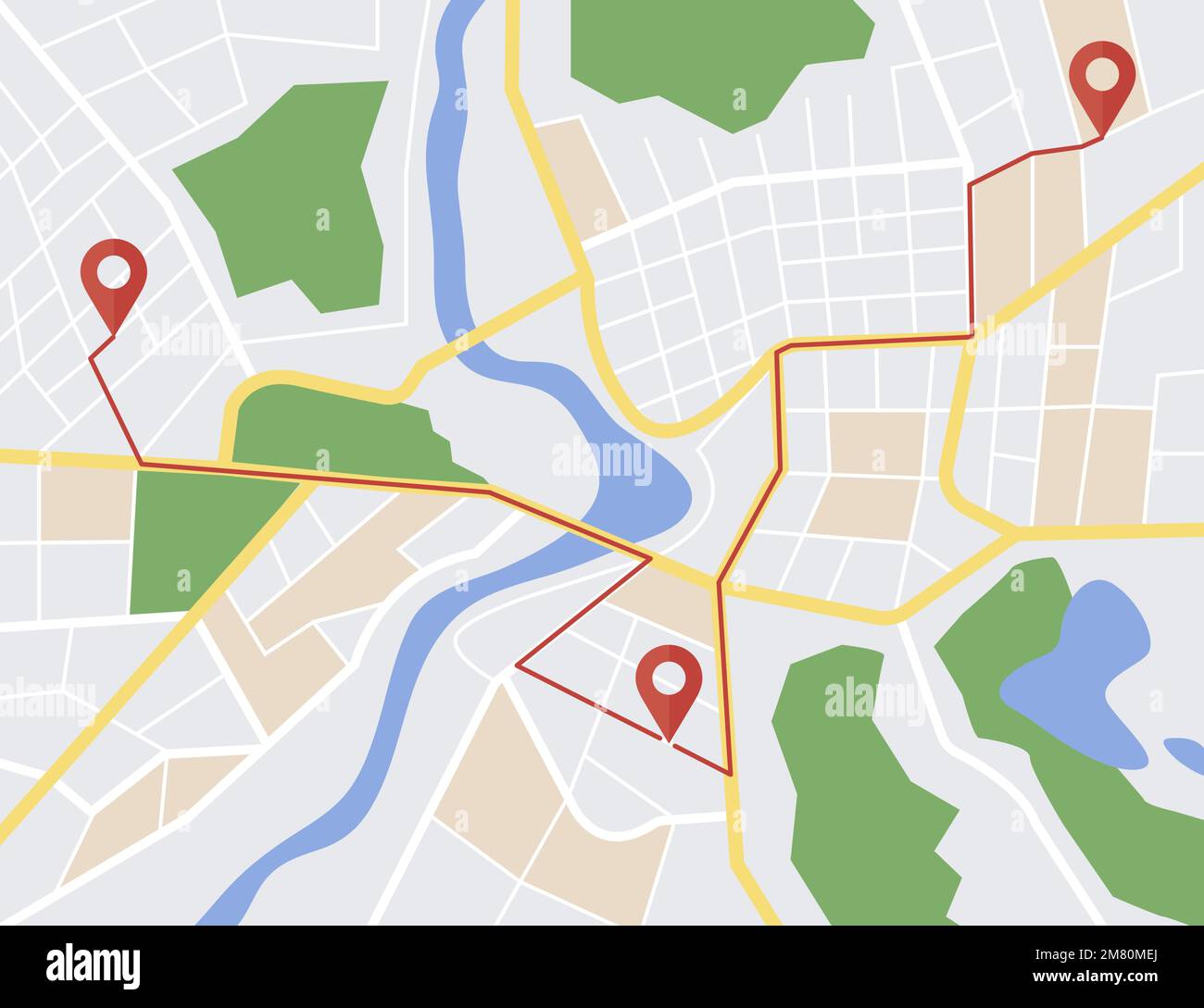 Vector Gps Map Gps Map Navigation To Own House View From Above Vector