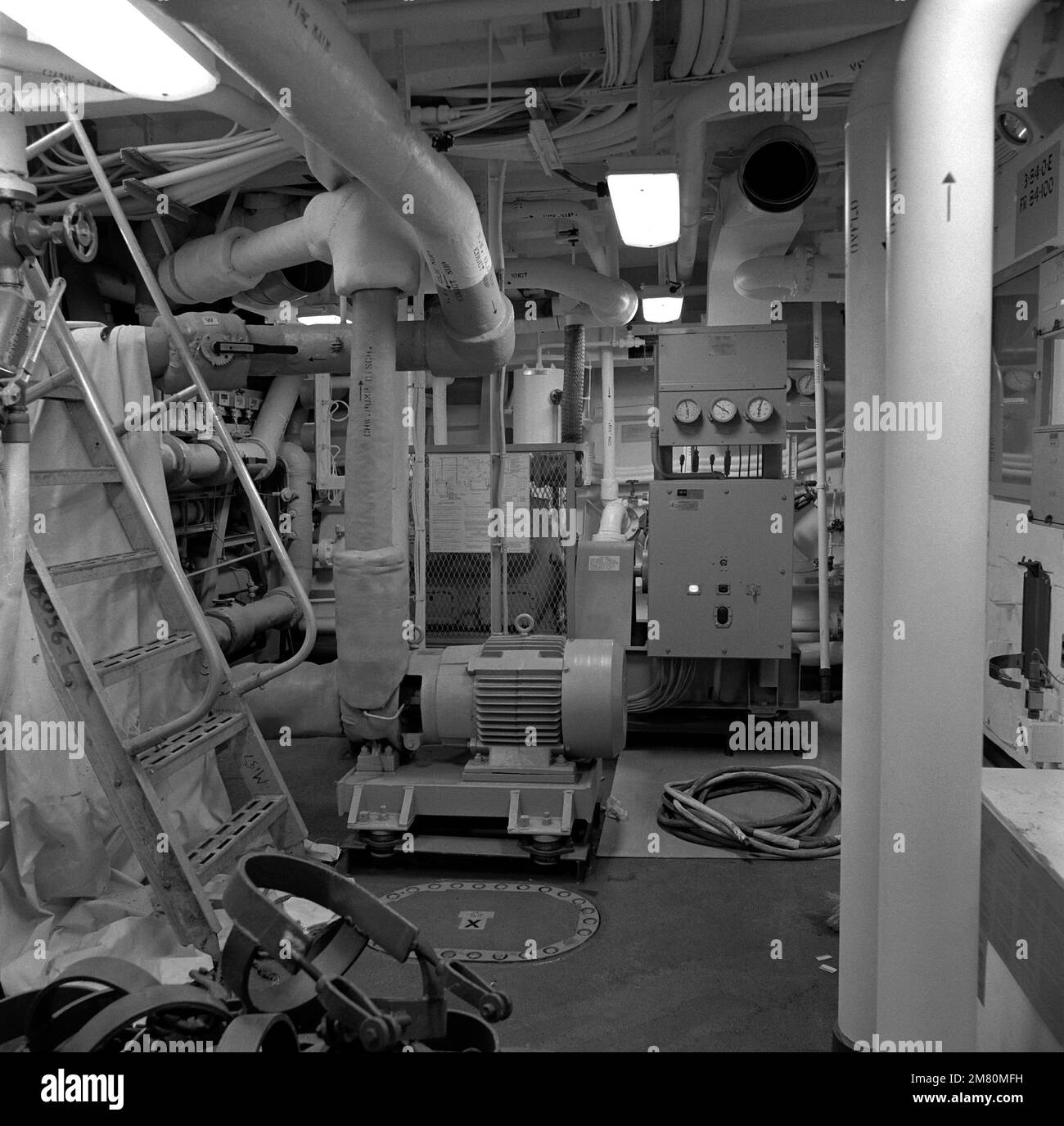 The air conditioning machinery room aboard the guided missile frigate ...