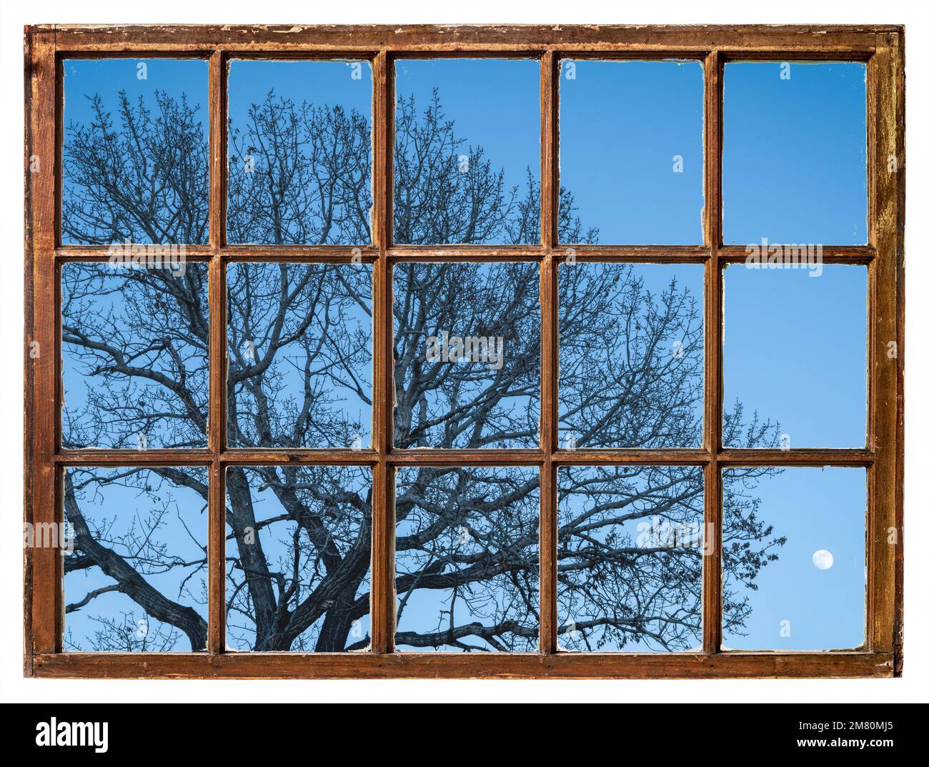Full moon from window Cut Out Stock Images & Pictures - Alamy