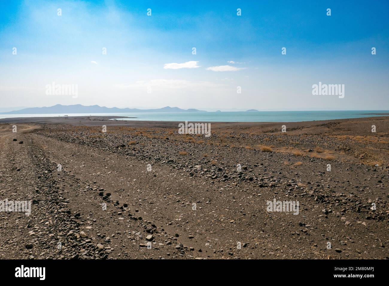 Scenic view of the panaramic desert landscapes in Loiyangalani in ...