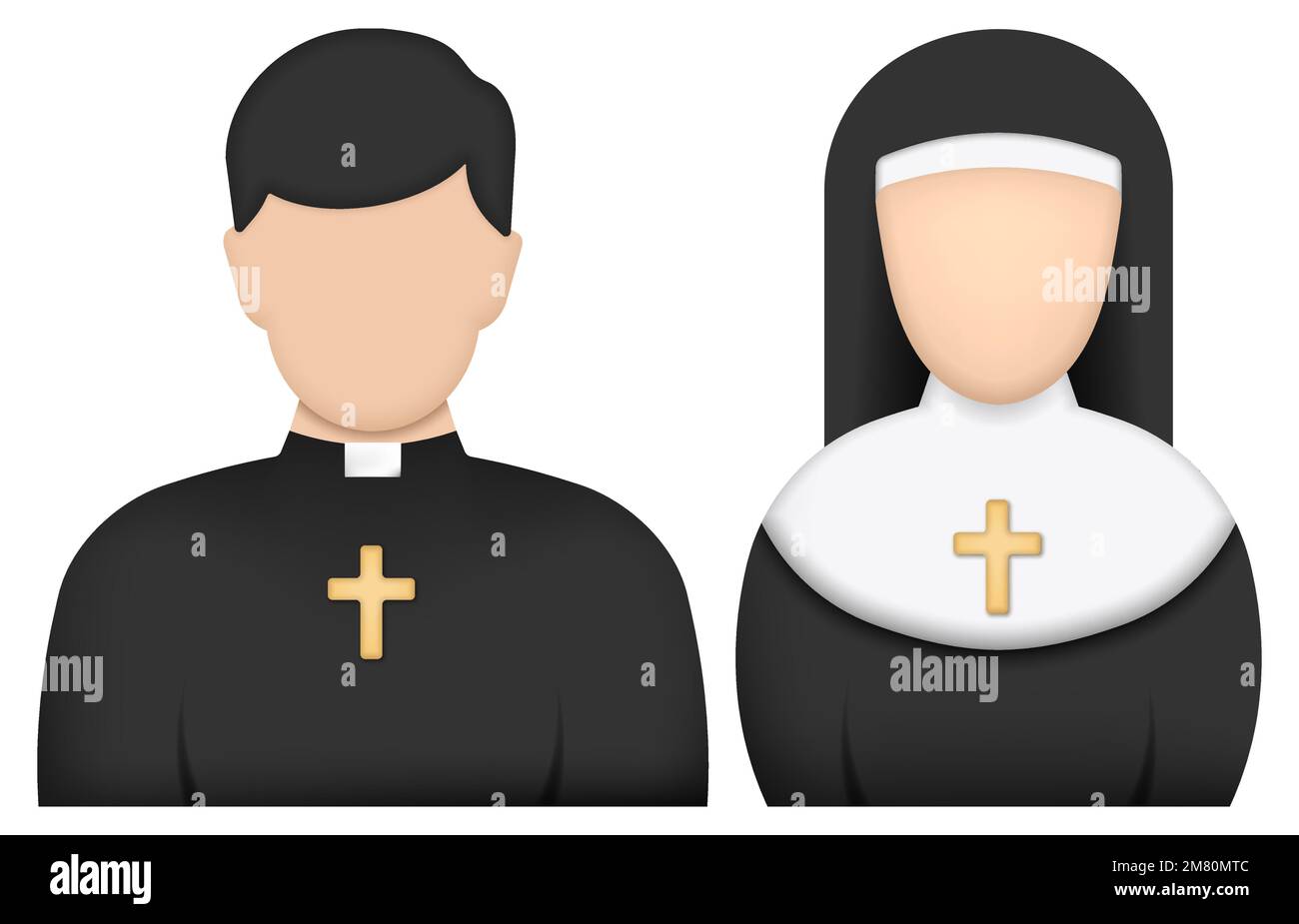 Cartoon illustration nun sign hi-res stock photography and images - Alamy