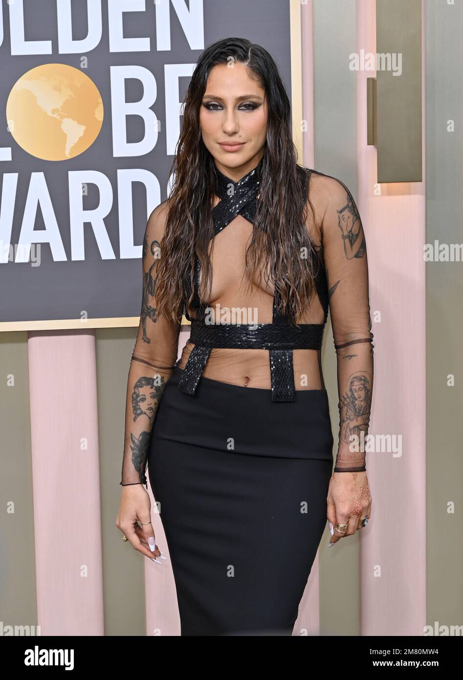 Los Angeles, USA. 10th Jan, 2023. Tefi Pessoa arriving at the 80th Golden Globe Awards at the ...