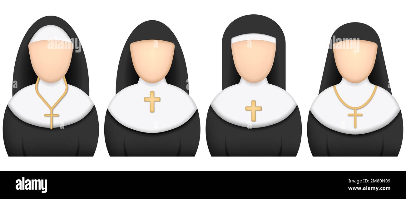 Vector illustration nun woman religion faith hi-res stock photography ...