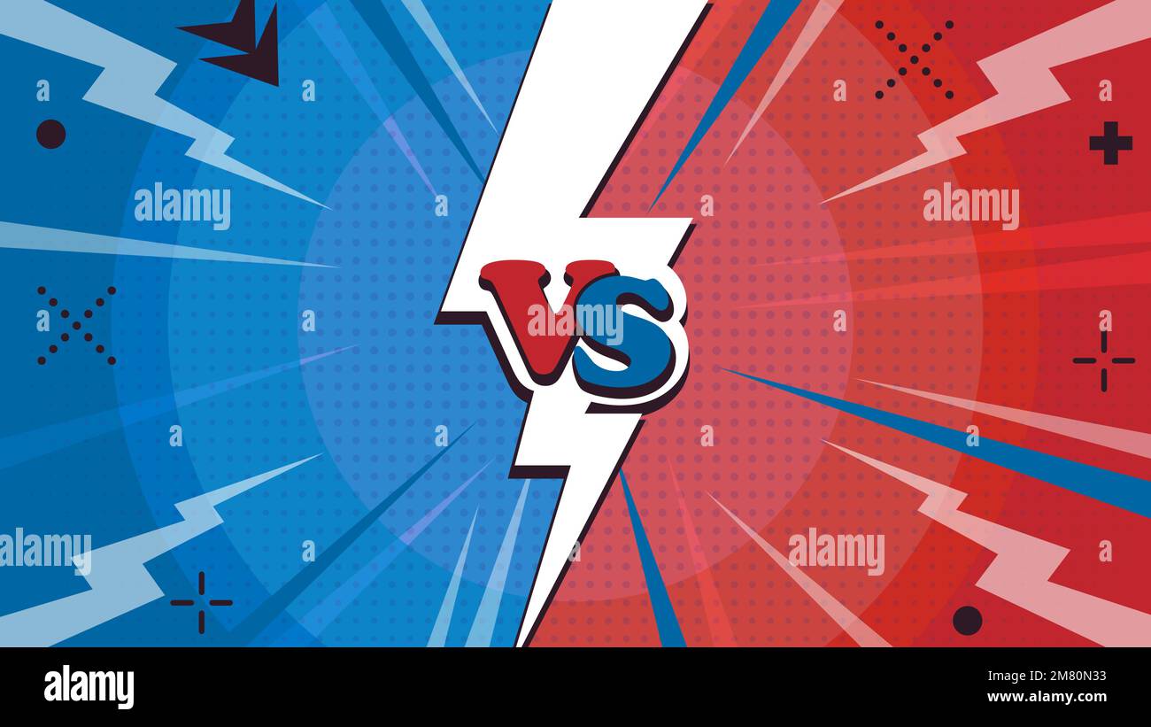 Cartoon comic background. Fight versus. Logo of versus. Letters VS on ...